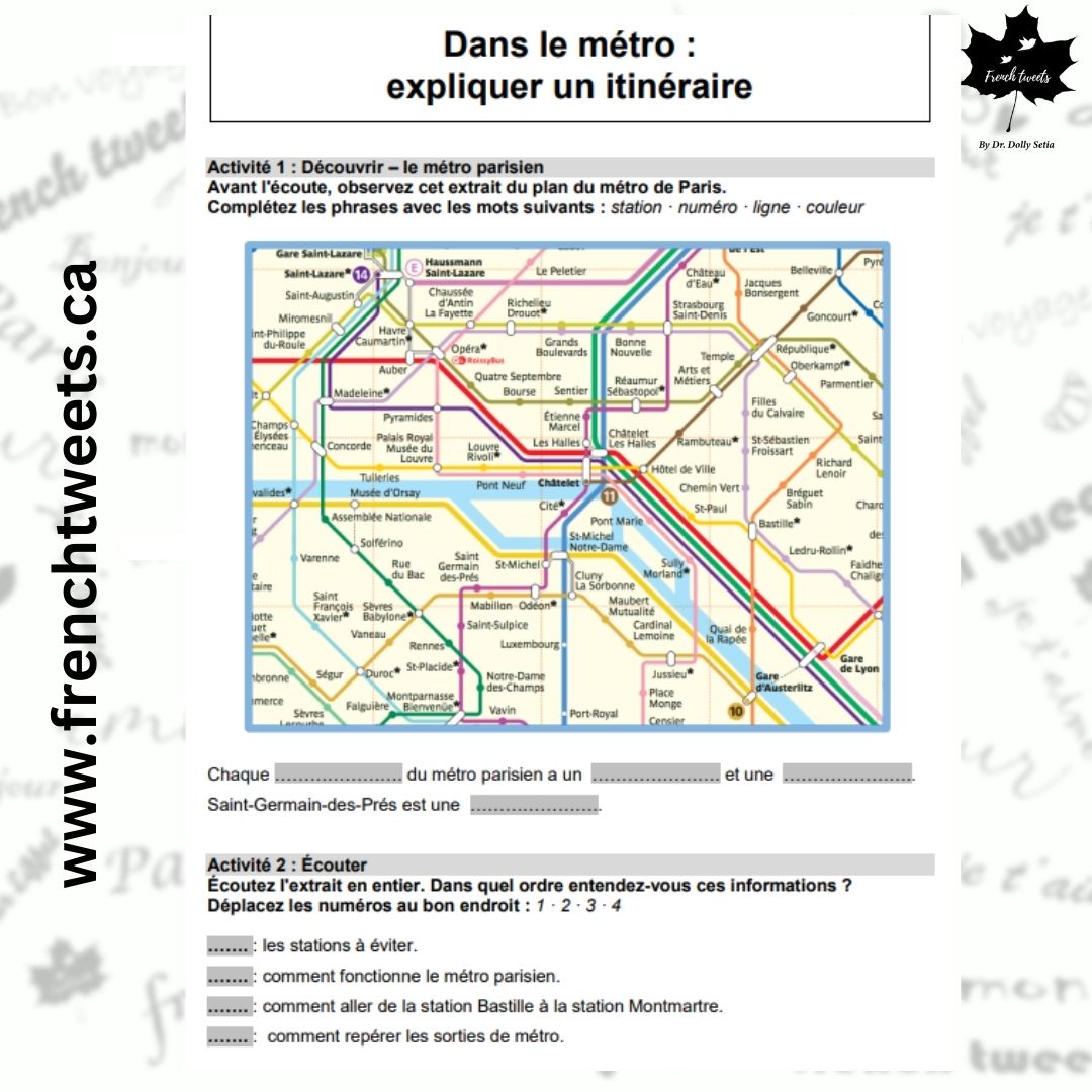 French Exercises Intermediate level with French tweets